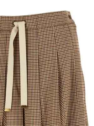 Moncler Microcheck Pleated Midi Skirt
