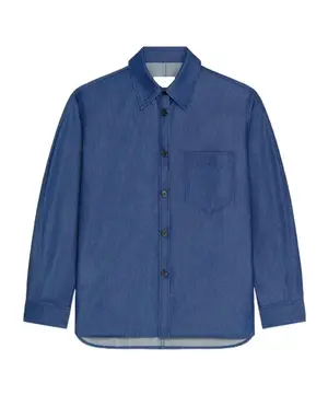 Givenchy Couture Seam Overshirt Denim With Stamp - Blue