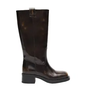 ALOHAS Round Toe Block Heel Boots