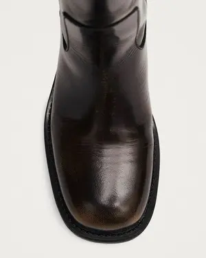 ALOHAS Round Toe Block Heel Boots