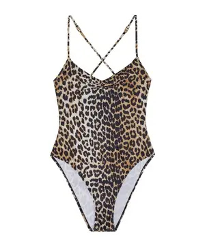 GANNI One Piece Swimsuit - Leopard Color
