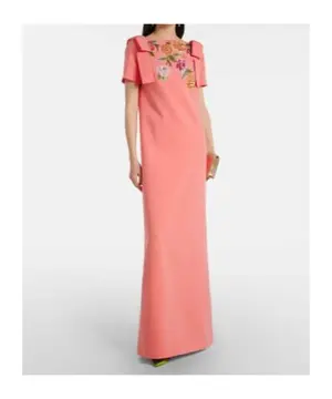 Carolina Herrera Bow-detail Embellished Floral Gown