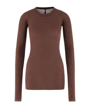 Rick Owens Long Sleeve Ribbed T-shirt - Red