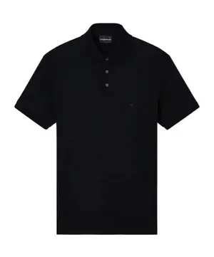 Emporio Armani Logo-embroidered Polo Shirt - Black