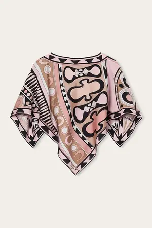Emilio Pucci Printed Silk Poncho Top