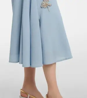 Erdem Virgin Wool Midi Skirt