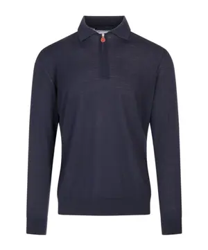 Kiton Fine-knit Polo Shirt - Blue