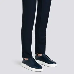 Santoni Round Toe Slip-on Sneakers