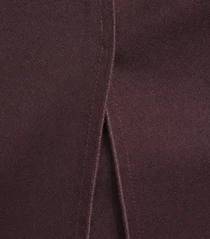 Victoria Beckham Wool Pressed Tailored Midi Skirt - Brown