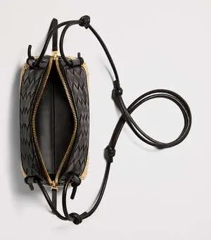 Bottega Veneta Nappa Leather And Raffia Concert Pouch