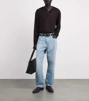 Studio Nicholson Riso Straight Leg Jeans In Raw Washed Denim - Blue