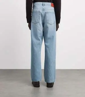Studio Nicholson Riso Straight Leg Jeans In Raw Washed Denim - Blue