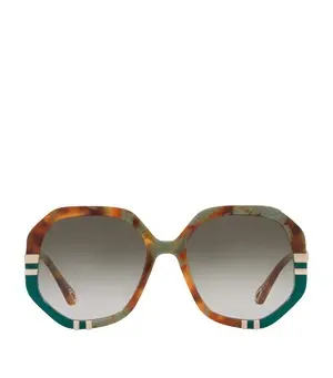 Chloé Octagonal Acetate Sunglasses - Brown