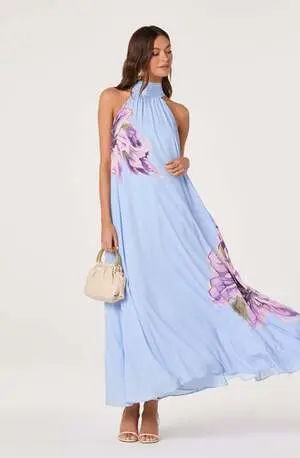 Astr The Label Nesta Halter Maxi Dress