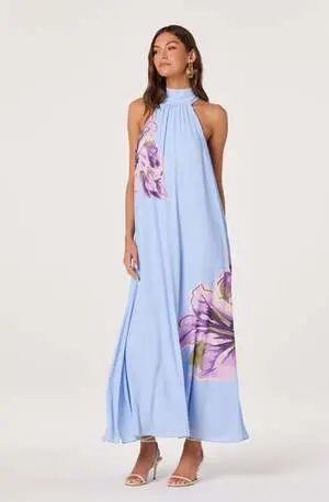 Astr The Label Nesta Halter Maxi Dress