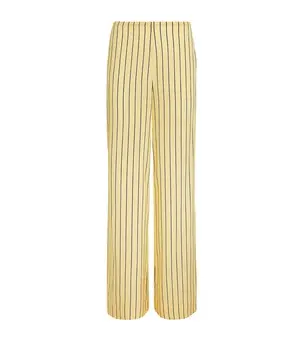 Staud Silk Stripe Trousers - Beige