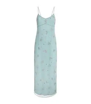 Staud Embellished Azzurra Midi Dress