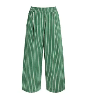Max Mara Cotton Stripe Wide-leg Trousers