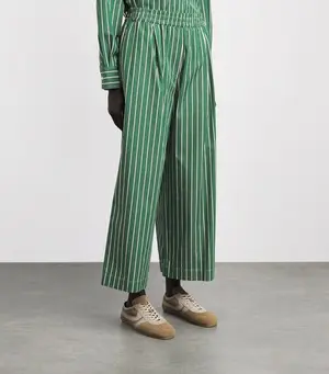 Max Mara Cotton Stripe Wide-leg Trousers
