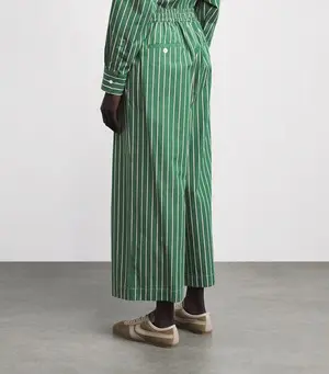 Max Mara Cotton Stripe Wide-leg Trousers