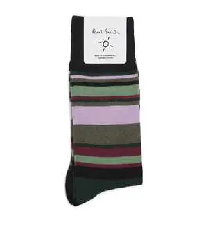 Paul Smith Striped Crew Socks - Black