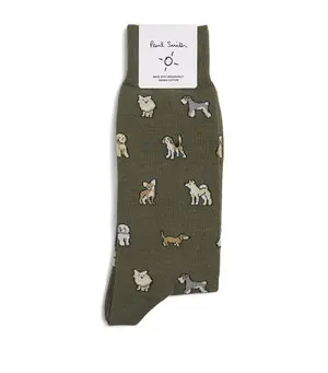 Paul Smith Dog Patterned Crew Socks - Green