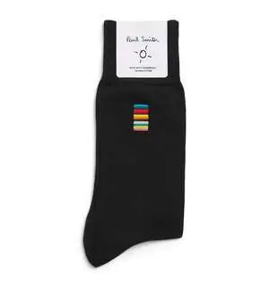 Paul Smith Embroidered Signature Stripe Socks - Black