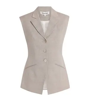 Veronica Beard Plaid Sleeveless Waistcoat