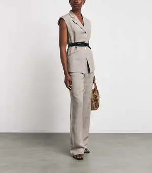 Veronica Beard Plaid Sleeveless Waistcoat