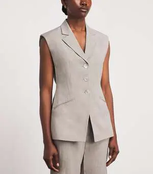 Veronica Beard Plaid Sleeveless Waistcoat