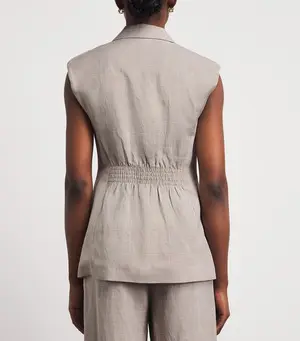 Veronica Beard Plaid Sleeveless Waistcoat