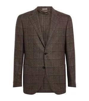 Corneliani Virgin Wool Mouliné Check Blazer