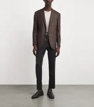 Corneliani Virgin Wool Mouliné Check Blazer