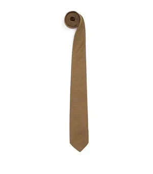 Canali Silk-wool Jacquard Neck Tie - Yellow
