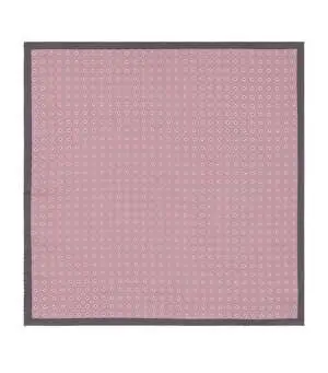 Canali Silk Medallion Print Pocket Square - Pink