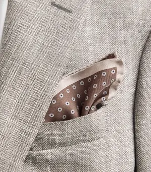 Canali Silk Medallion Print Pocket Square