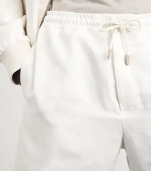 Canali Linen-silk Drawstring Shorts - Beige