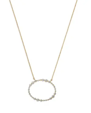 Bloomingdale'S Diamond Open Oval Pendant Necklace In 14k Yellow - Gold