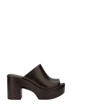 Melissa Metallic Platform Mule Heels - Bronze