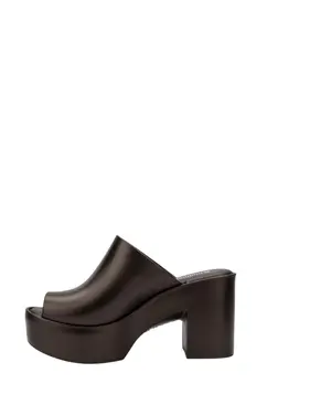 Melissa Metallic Platform Mule Heels - Bronze