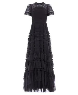 NEEDLE & THREAD Valentine Ruffle Maxi Gown - Graphite