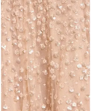 NEEDLE & THREAD Leila Dot V-neck Cape Ankle Gown