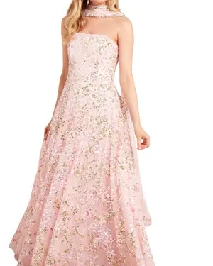 NEEDLE & THREAD Dream Garland Strapless Gown