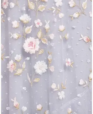NEEDLE & THREAD Ethereal Blooms Frill Ankle Gown - Skylight/multi