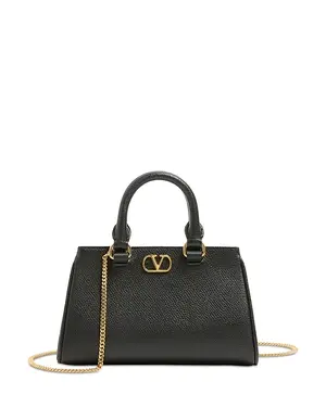 Valentino Garavani Mini Vlogo Leather Handbag - Black