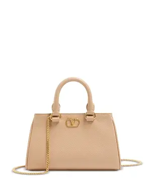 Valentino Garavani Mini Vlogo Leather Handbag - Rose