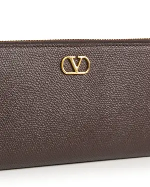 Valentino Garavani Zip Around Leather Wallet - Brown