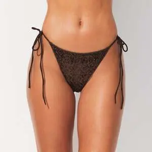 SKIMS Sequin Bikini Bottom | Deep Neutral | | Iconic Swim - Espresso