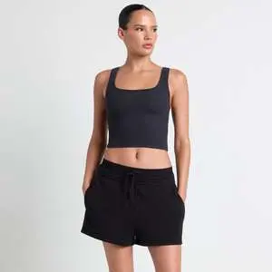 SKIMS Cotton Fleece Double Waistband Short - Onyx