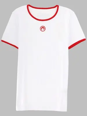 MARINE SERRE T-shirt With Red Trim And Logo